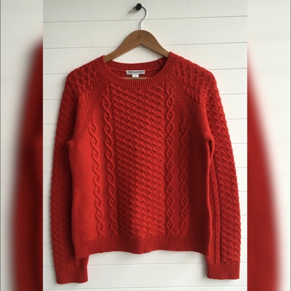 Pendleton | Sweaters | Pendleton Red Honeycomb Cable Knit Wool Nylon ...